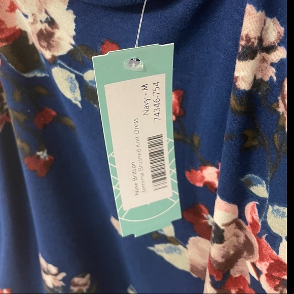 nine britton | Dresses | Nwt Nine Britton Jemima Floral Navy Dress ...